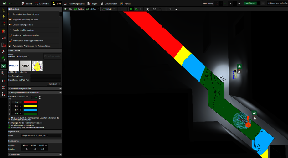 Not- und Sicherheitsbeleuchtung mit DIALux evo planen