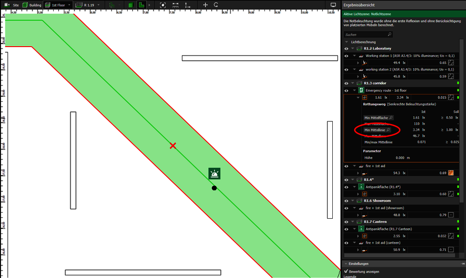 Not- und Sicherheitsbeleuchtung mit DIALux evo planen